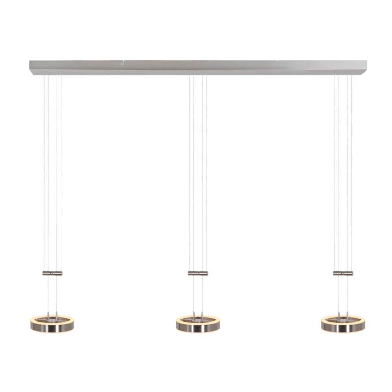 Steinhauer Piola Pendelleuchte 3fl LED stahl - Leuchten-Welt.com